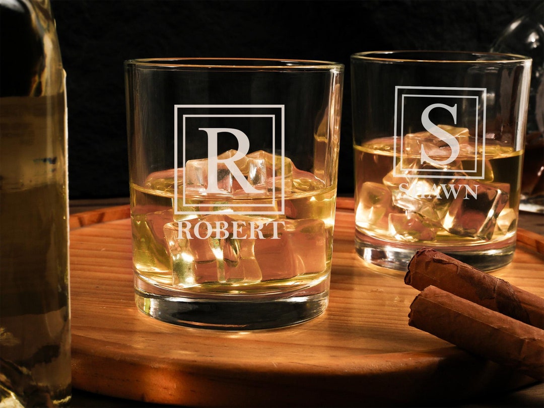 Custom Engraved Whiskey Glasses, Whiskey Glasses Personalized, Monogram ...
