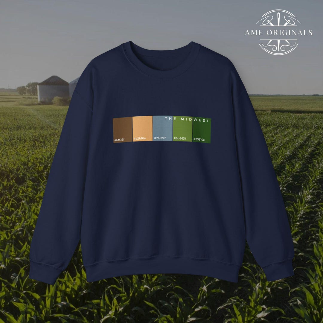 Midwest Color Palette Crewneck Sweatshirt, Unisex Graphic Crewneck ...