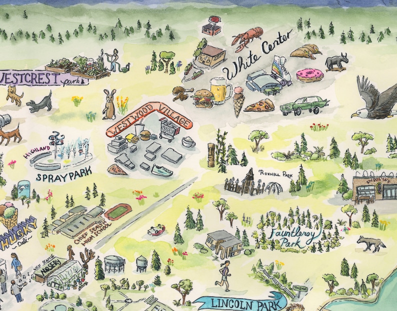 West Seattle Map Poster - Etsy