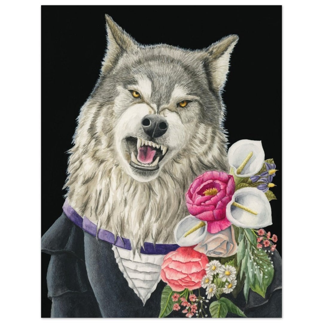Simone Lupinelle Snarling Wolf Poster Print on Acid-free High-quality ...