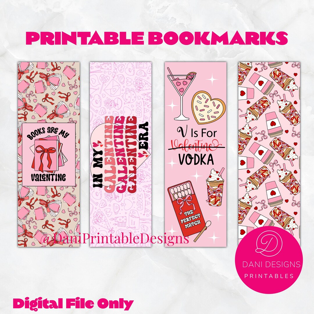Valentine's Day Bookmarks: Galentine's Day Gift for Readers (digital ...
