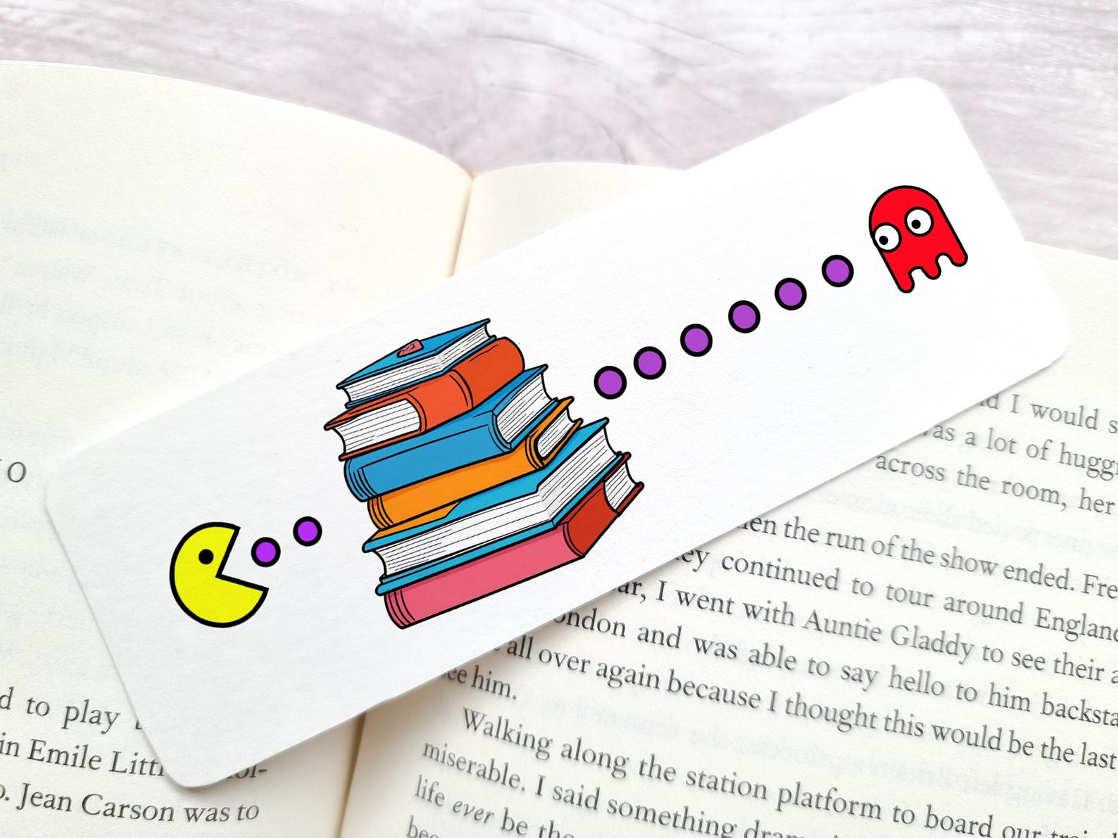 PAC MAN Printable Bookmark for Book Lovers, Gift for Readers, Digital ...