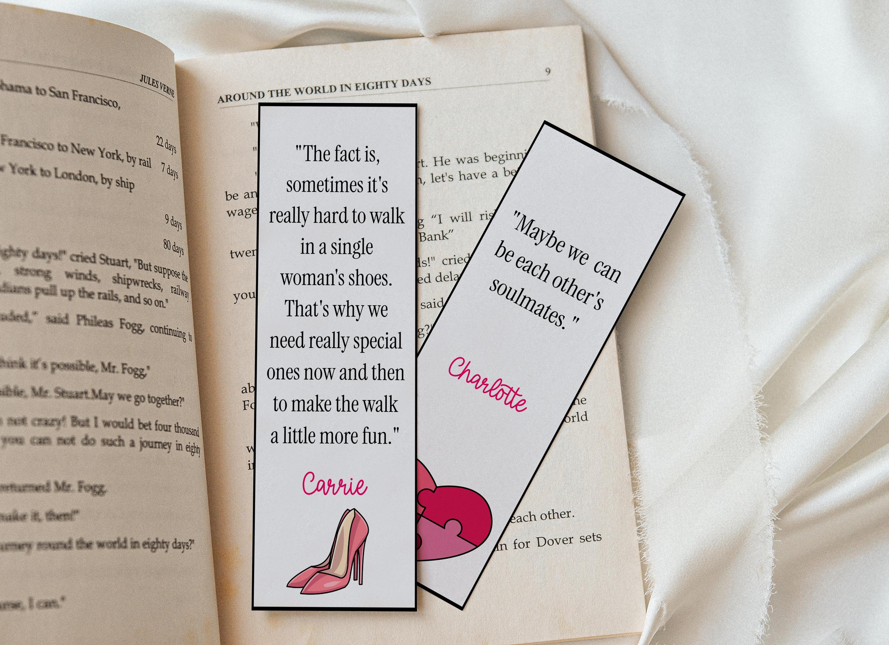 Sex And The City Printable Bookmarks For Book Lovers T For Readers Digital Download Book