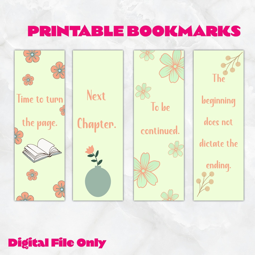 Self Care Printable Bookmarks for Book Lovers, Gift for Readers ...