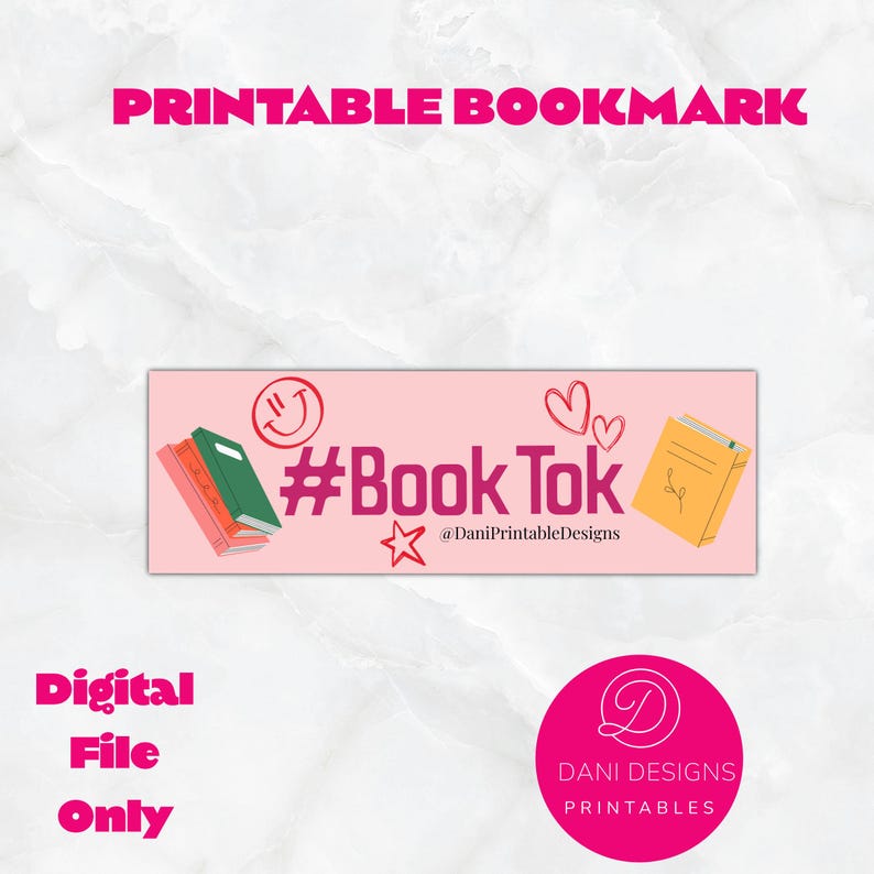 Book Tok Printable Bookmark for Book Lovers, Gift for Readers, Digital ...