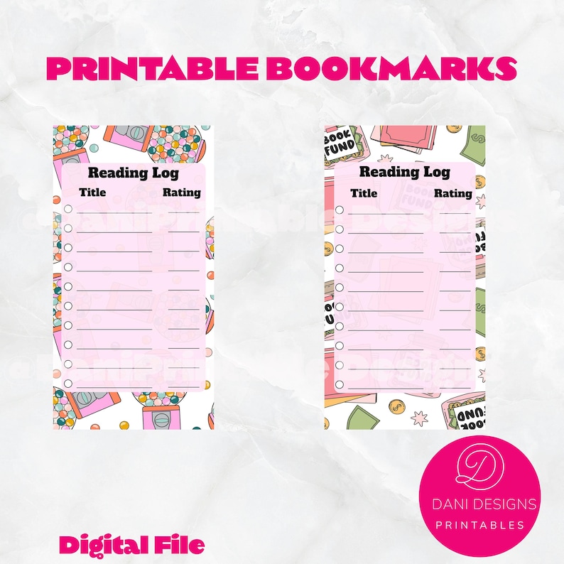 Reading Log Printable Bookmarks for Book Lovers, Gift for Readers ...