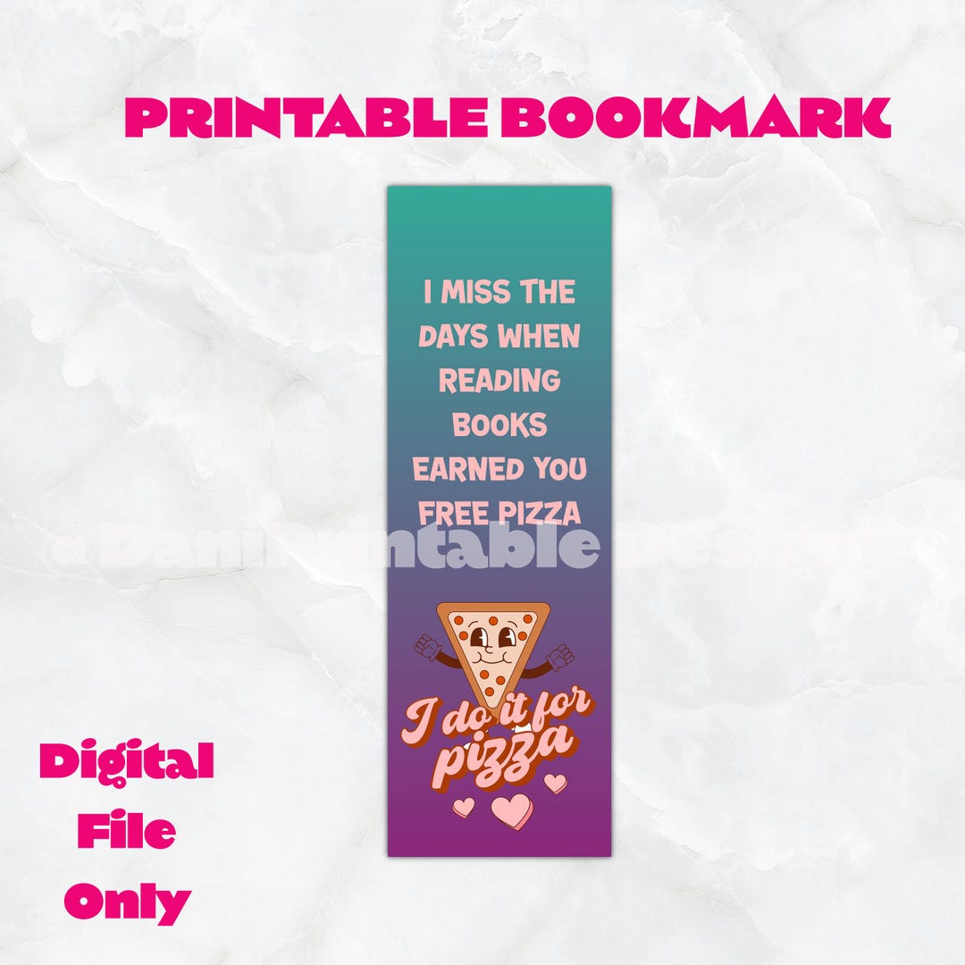 Pizza Bookmark: Whimsical Gift for Book Lovers (digital Download) - Etsy