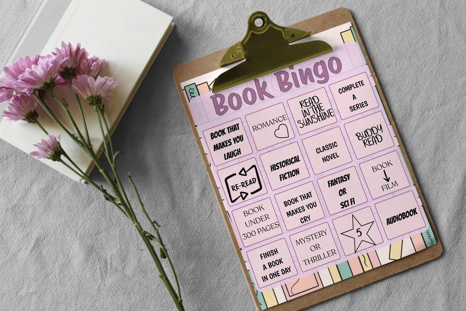 Book Bingo Printable Card: Reading Challenge Game (digital Download) - Etsy