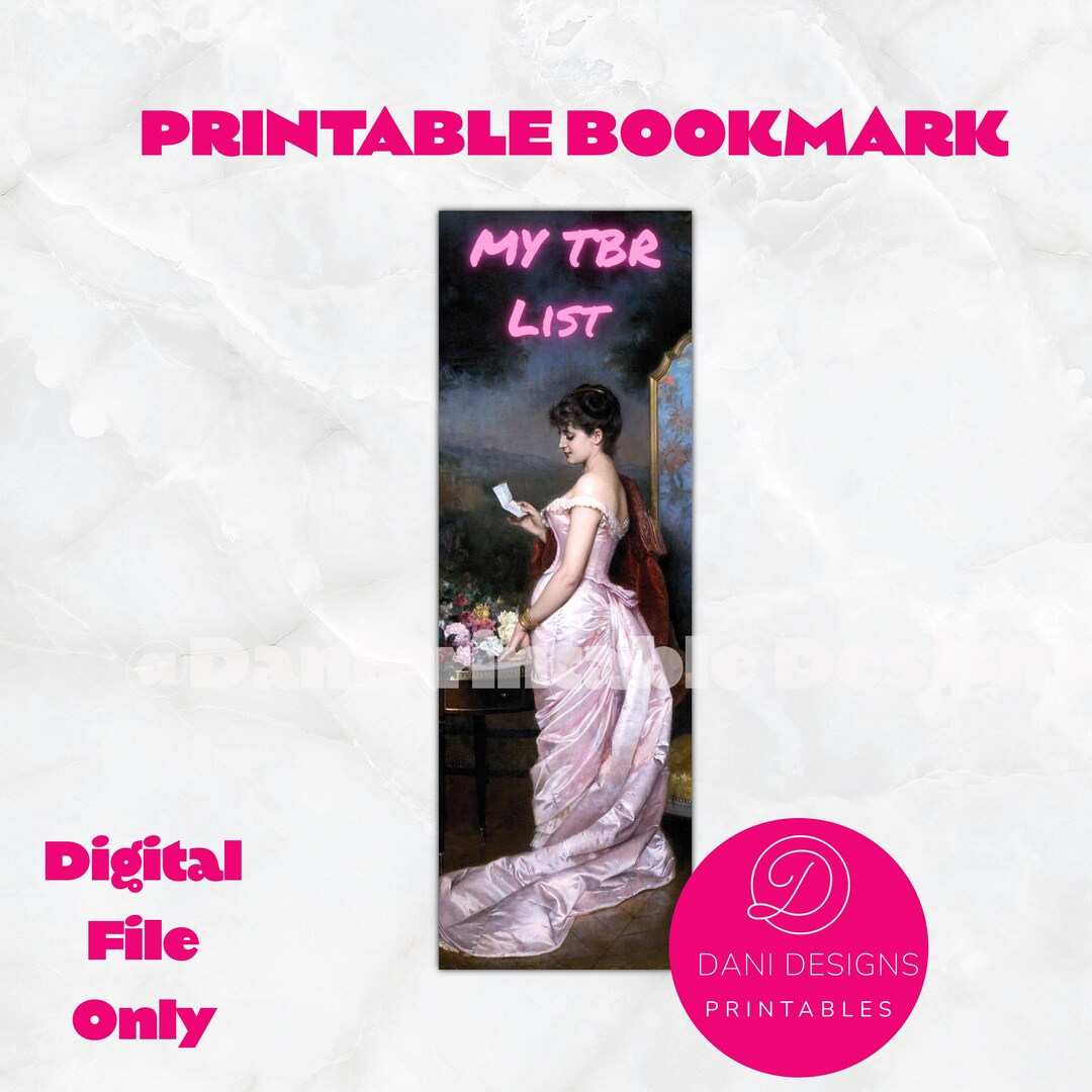Vintage "my TBR List" Printable Bookmark (digital Download) - Etsy