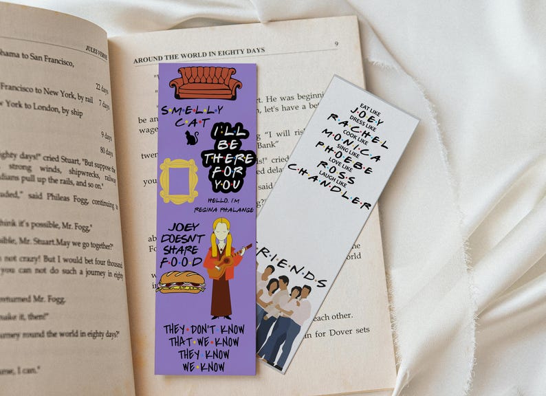 Friends TV Show Printable Bookmarks: Central Perk, Book Lover Gift ...