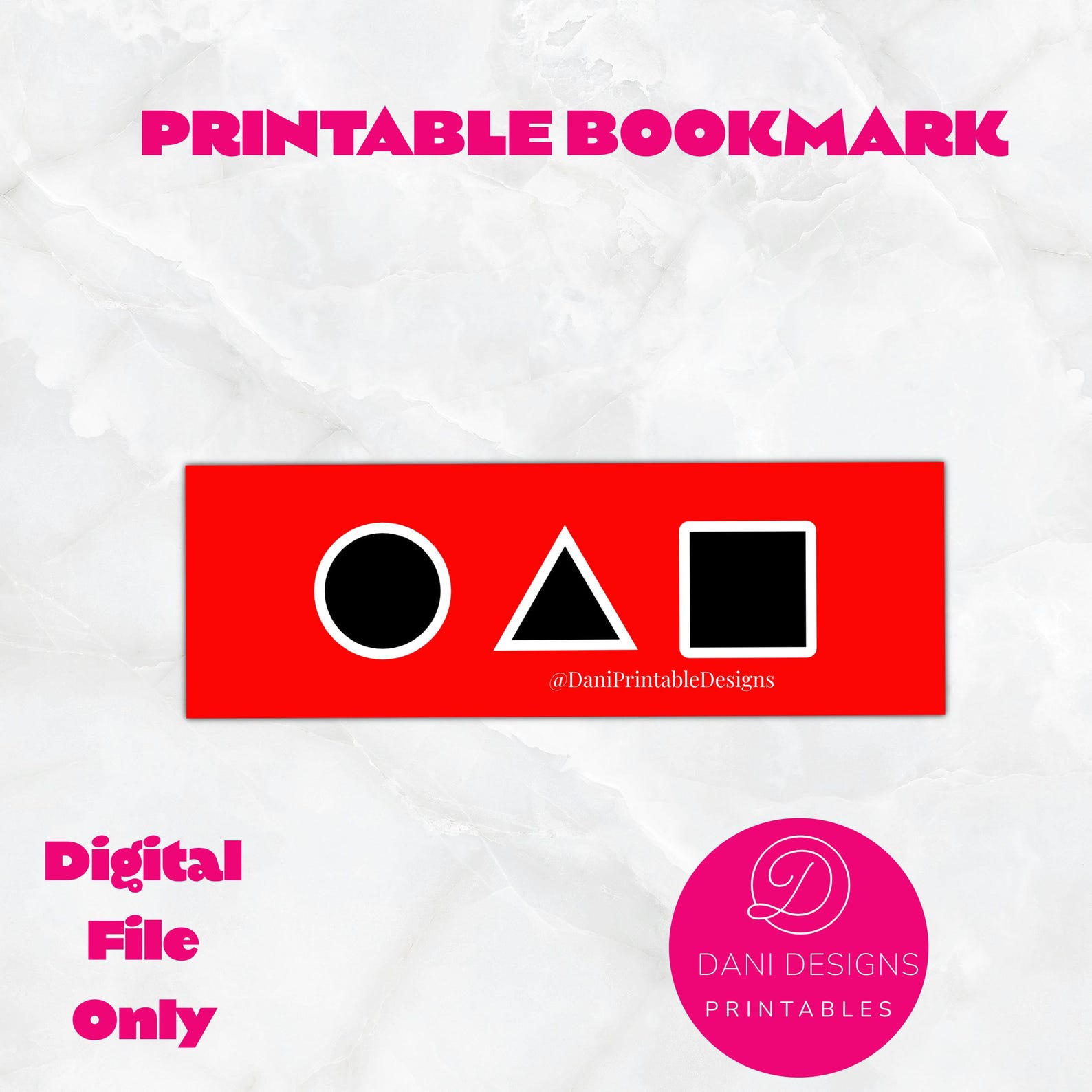 Squid Game Printable Bookmark for Book Lovers, Gift for Readers ...