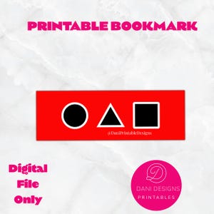 Squid Game Printable Bookmark for Book Lovers, Gift for Readers ...