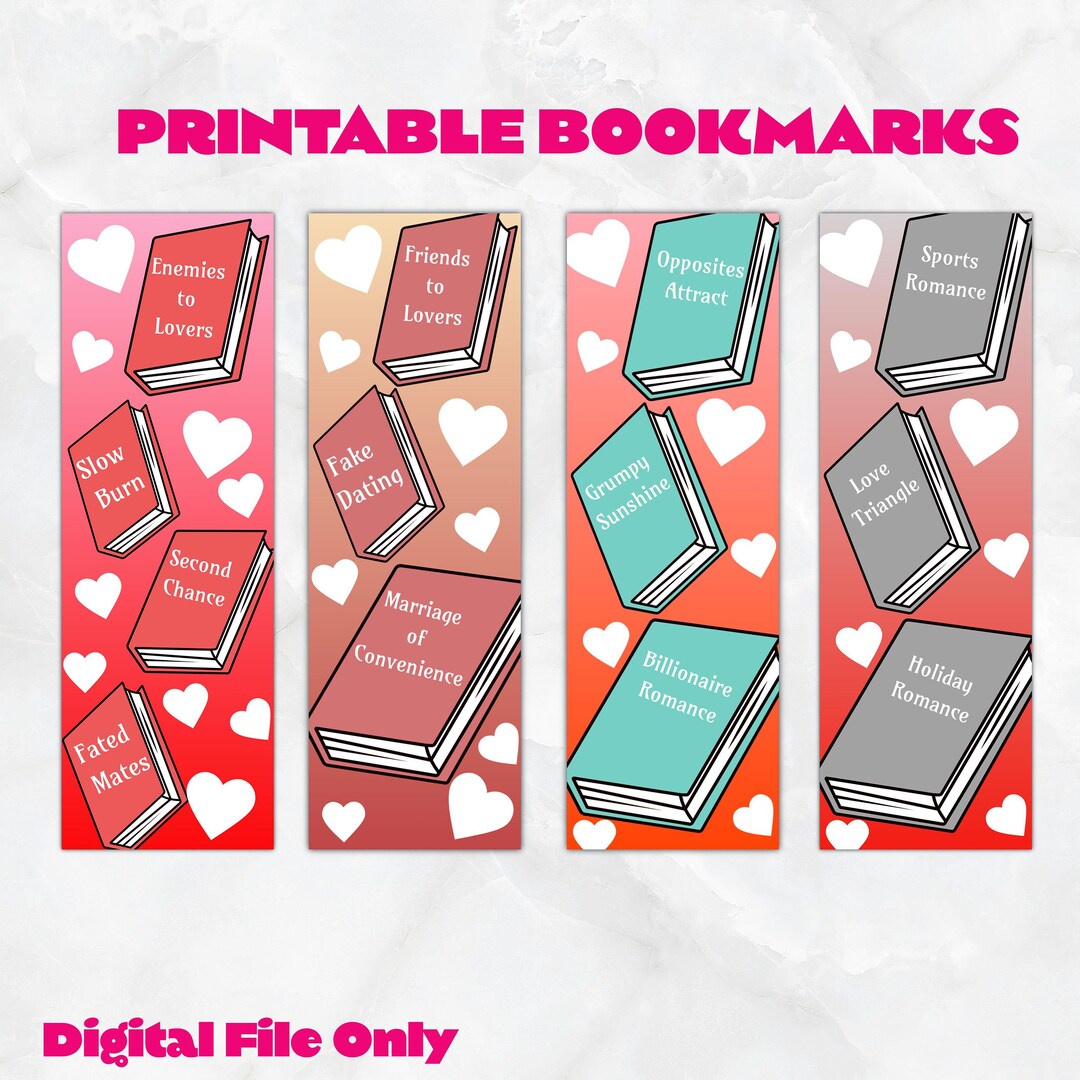 Tropes Printable Bookmarks for Book Lovers, Gift for Readers, Digital ...