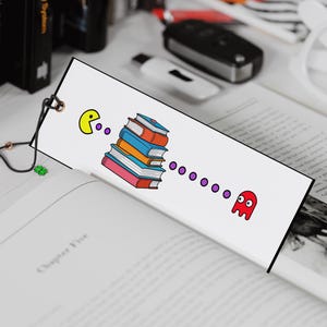 PAC MAN Printable Bookmark for Book Lovers, Gift for Readers, Digital ...