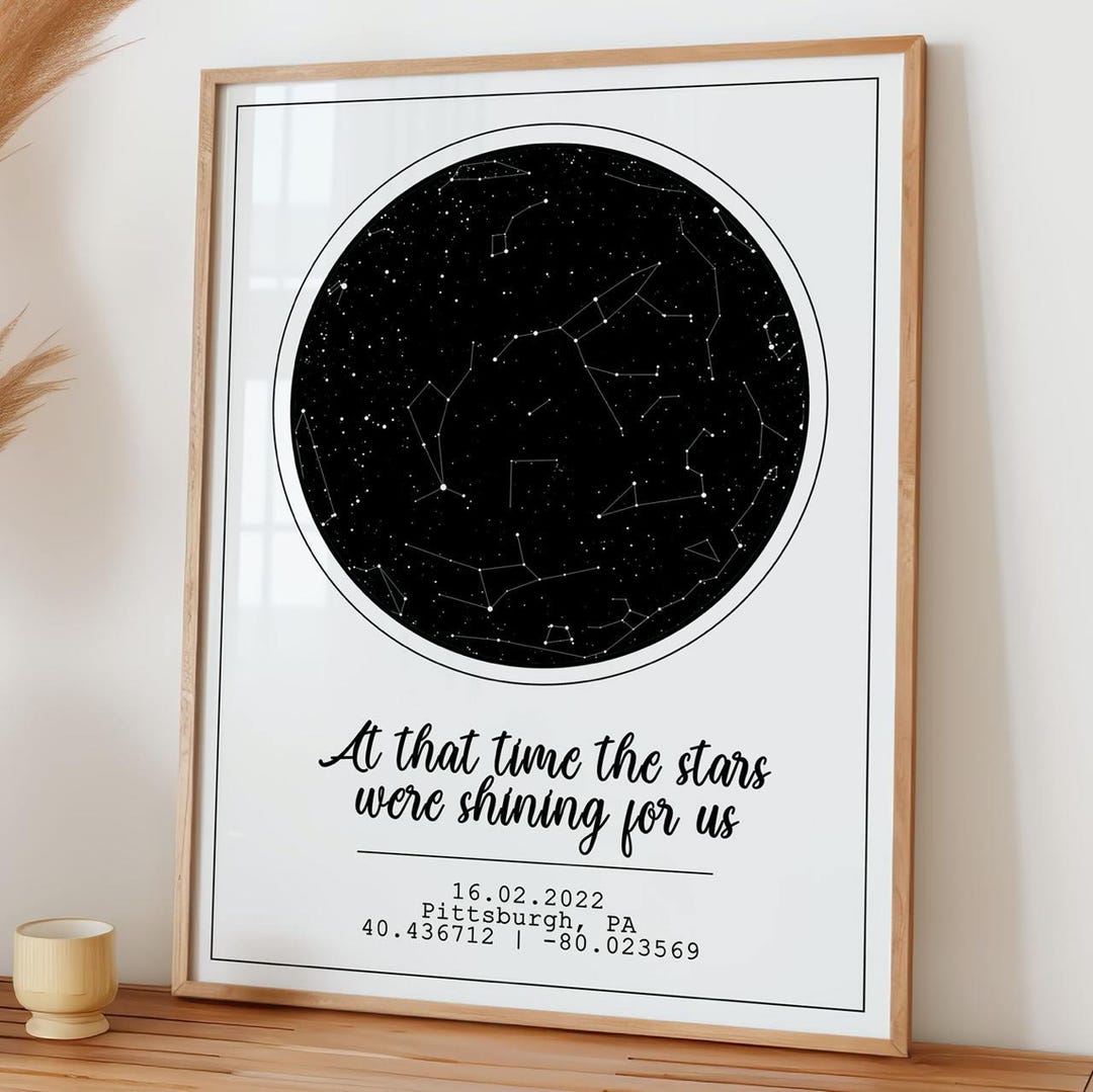 Сustom Star Map, Night Sky Print, Star Map Poster, Wedding Gift Stars ...