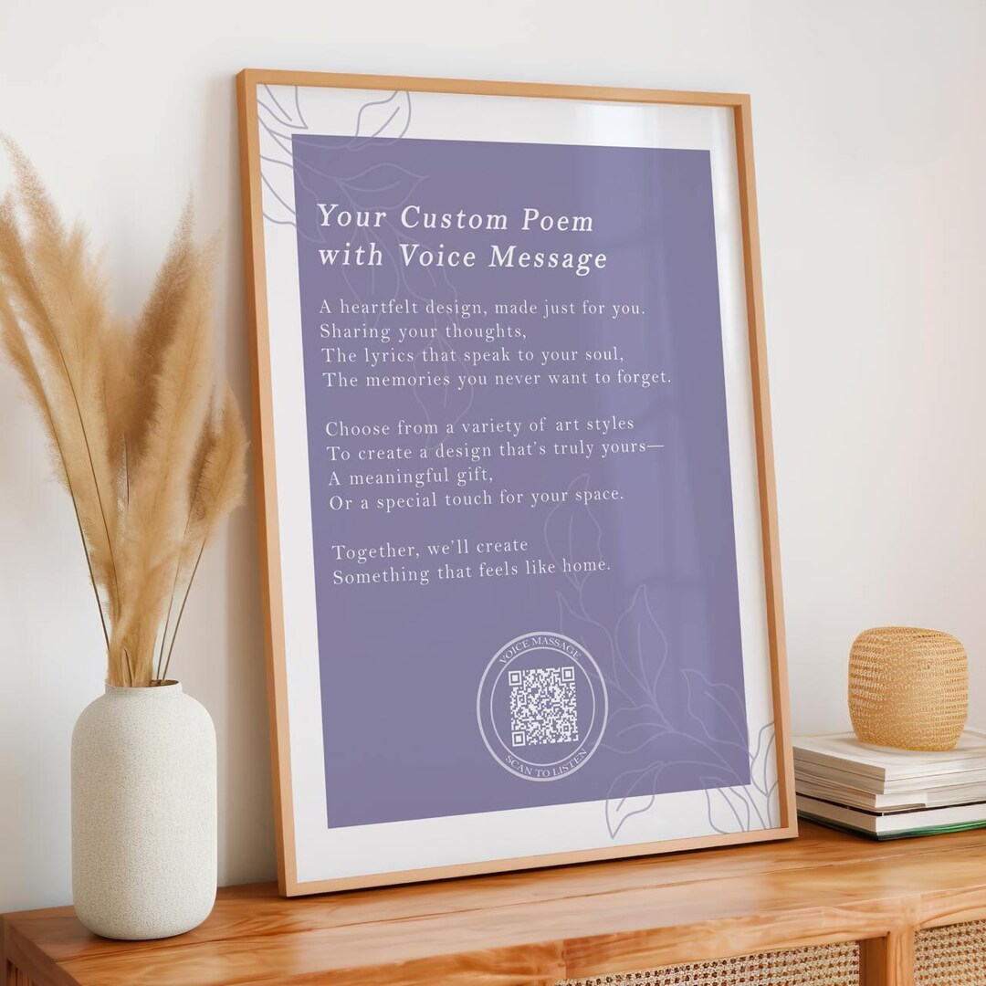 Personalized Quote Wall Art With QR – Voice Recording Print, Custom QR ...