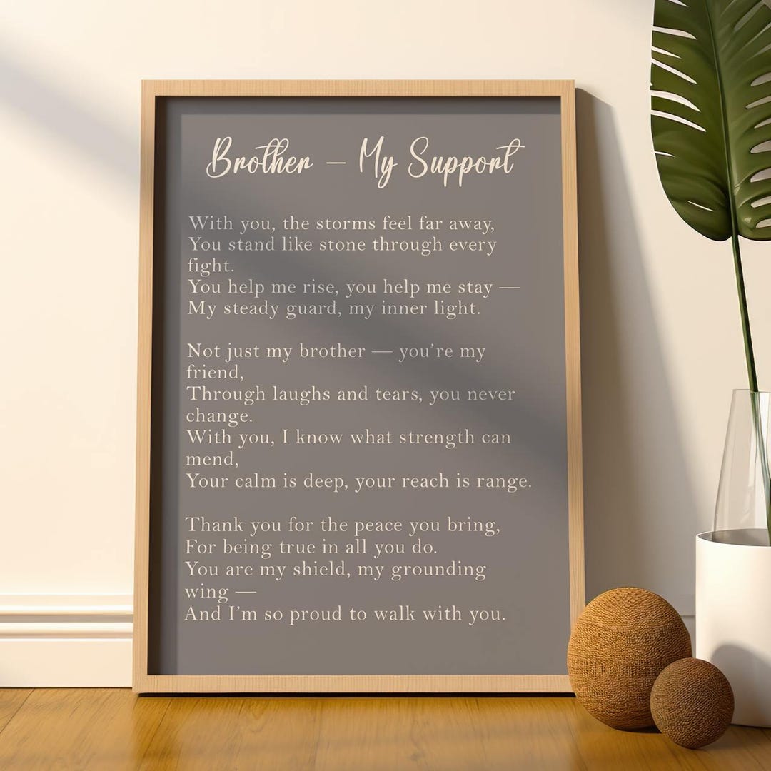 Personalized Brother Poem Print - Custom Quote, Poetry, Text, Words ...