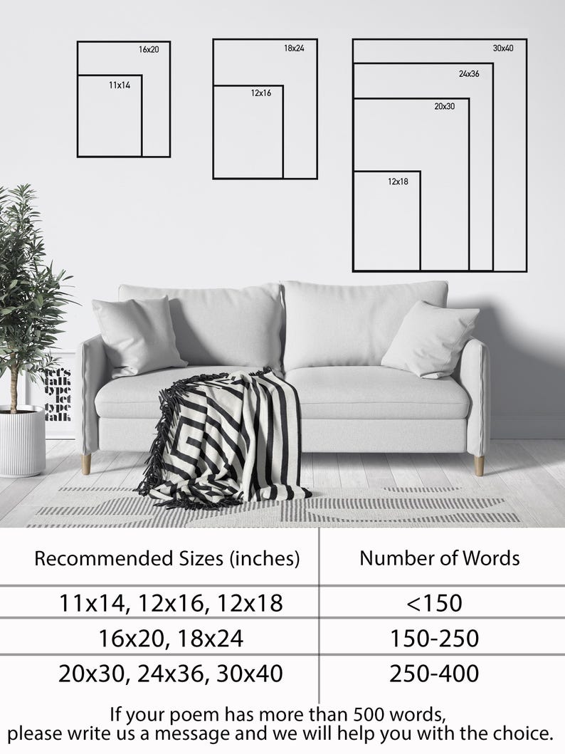 Personalized Poem Print – Custom Line Art Poster – Romantic Gift for ...