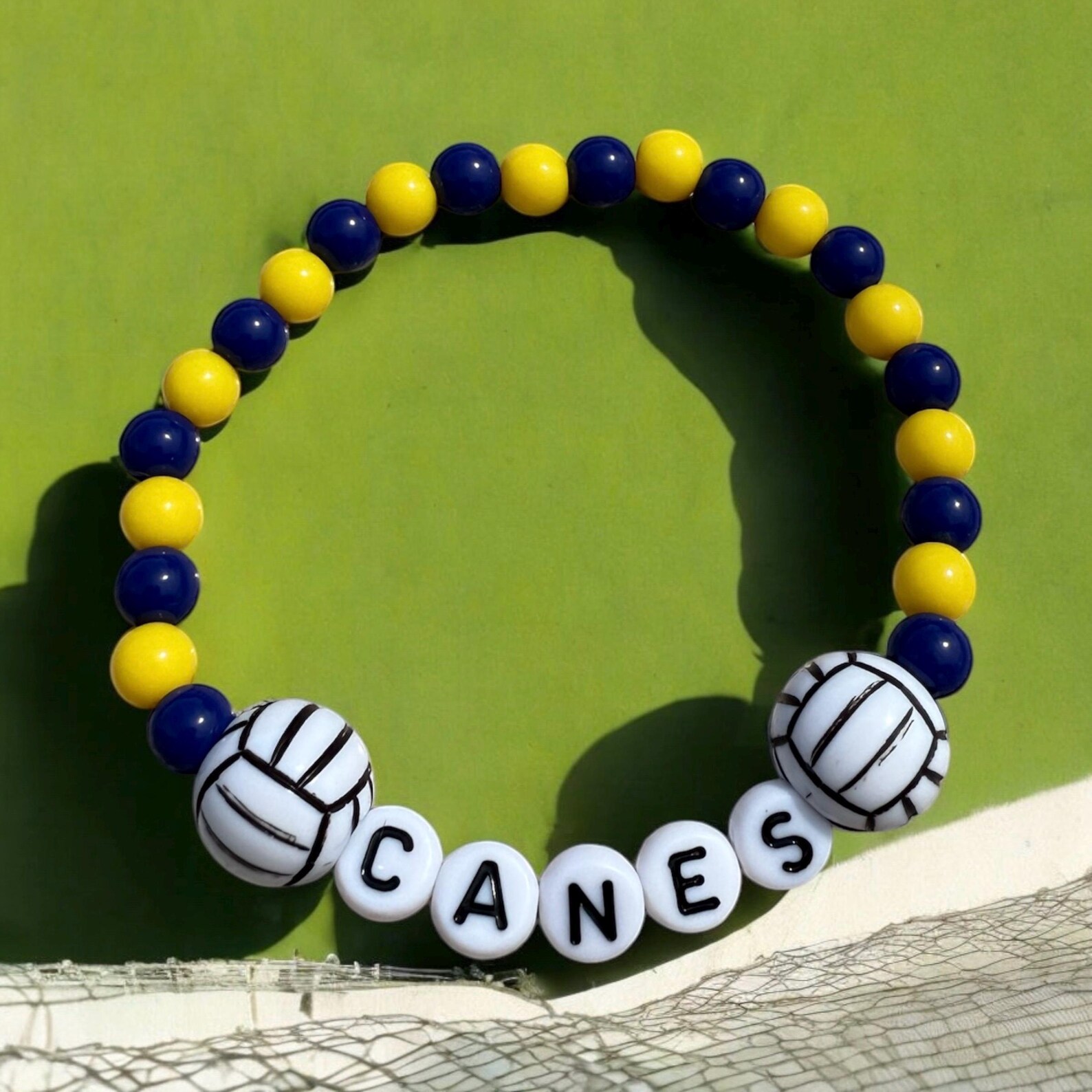 Sports Spirit Bracelet Custom Sports Name Bracelet Beaded Team Jewelry ...
