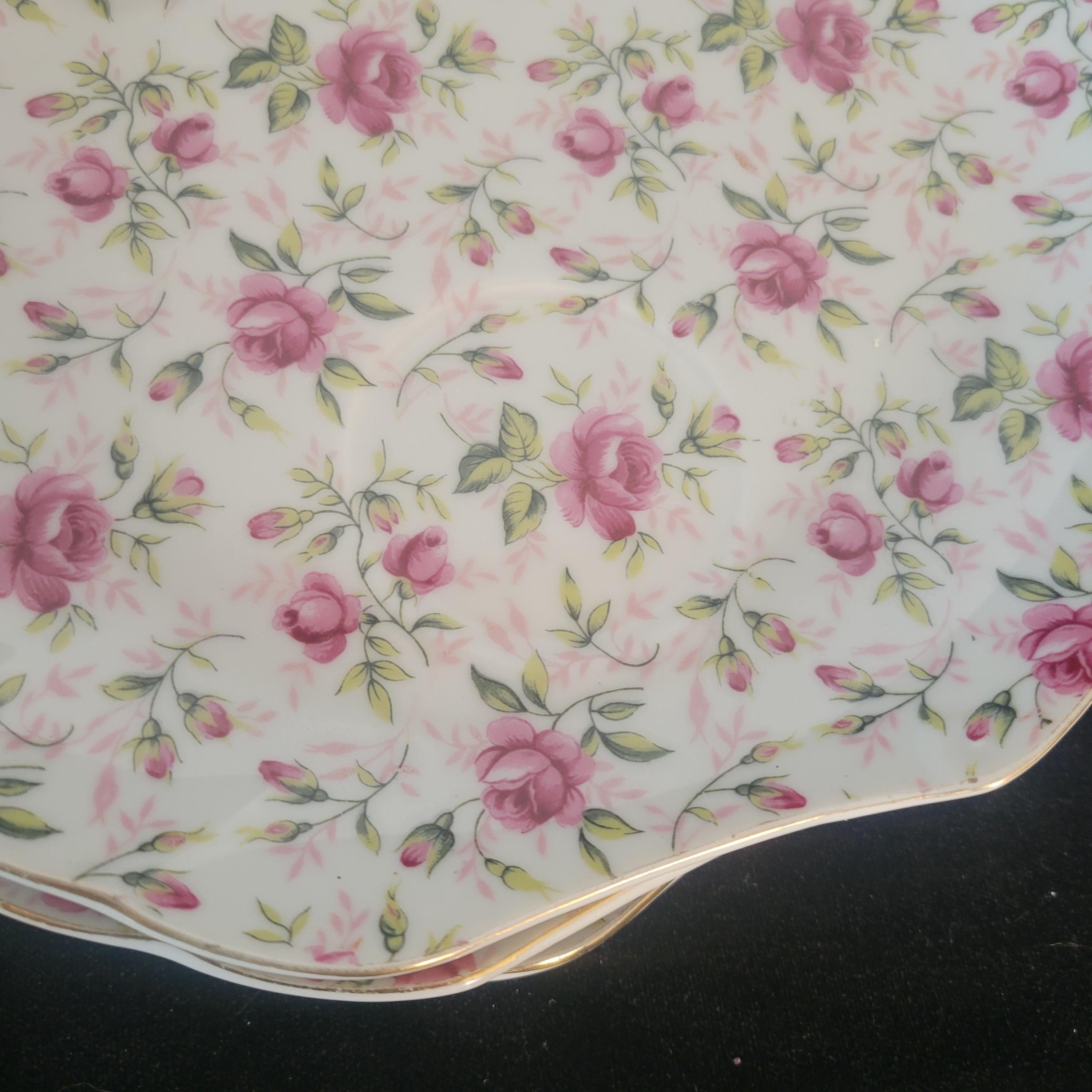 Lefton China Hand-painted Pink Rose Set of 4 Plates – Pattern NE6372 - Etsy
