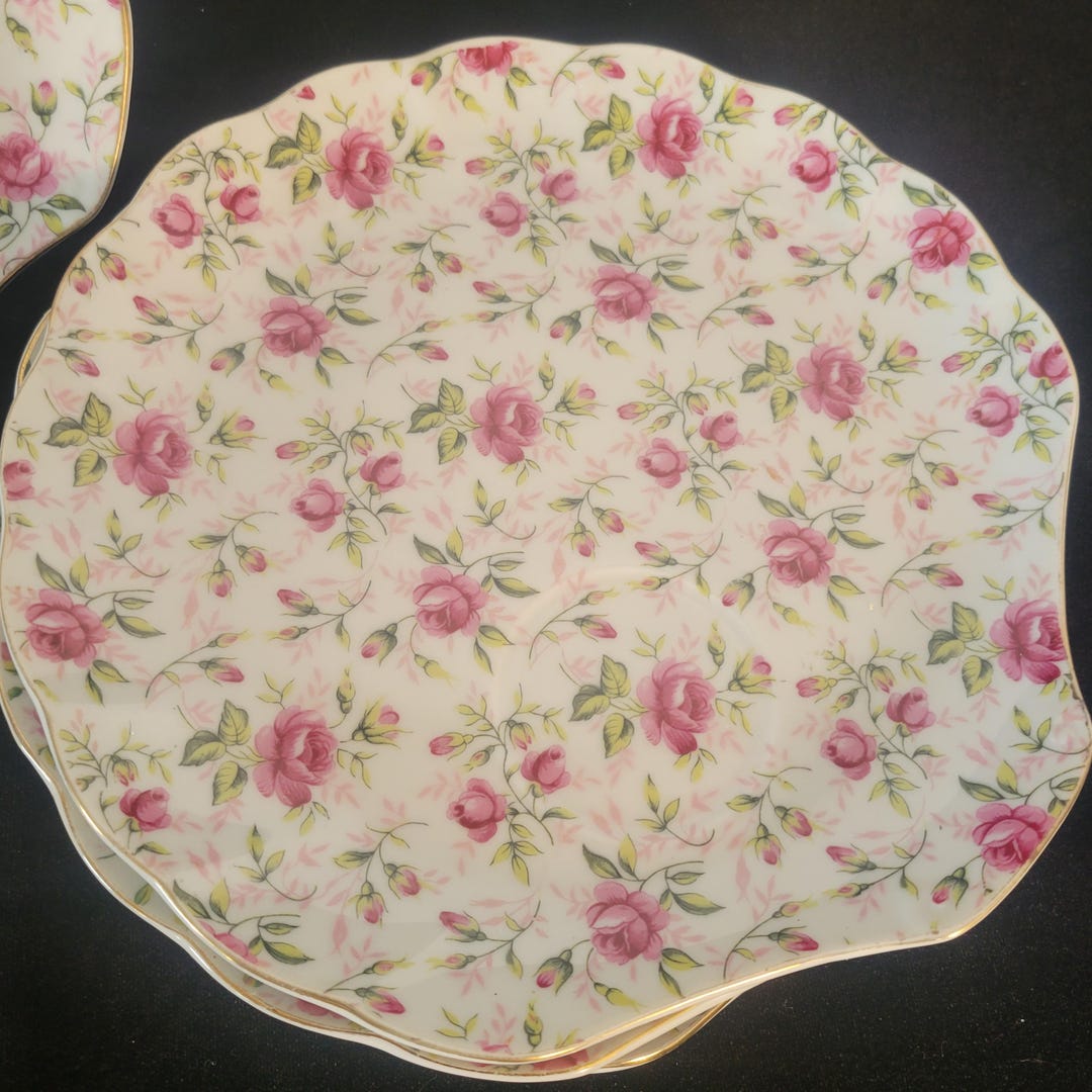 Lefton China Hand-painted Pink Rose Set of 4 Plates – Pattern NE6372 - Etsy