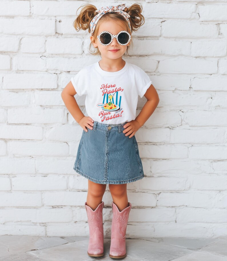 More Pasta Run Fasta Graphic Kids Tee, Italy Vacation Comfy Shirt - Etsy