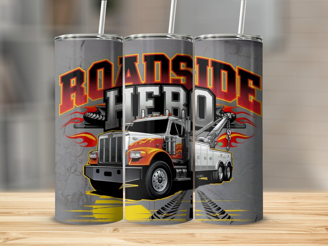 Roadside Hero Tumbler, Custom Tow Truck Tumbler, Truck Driver Gift ...