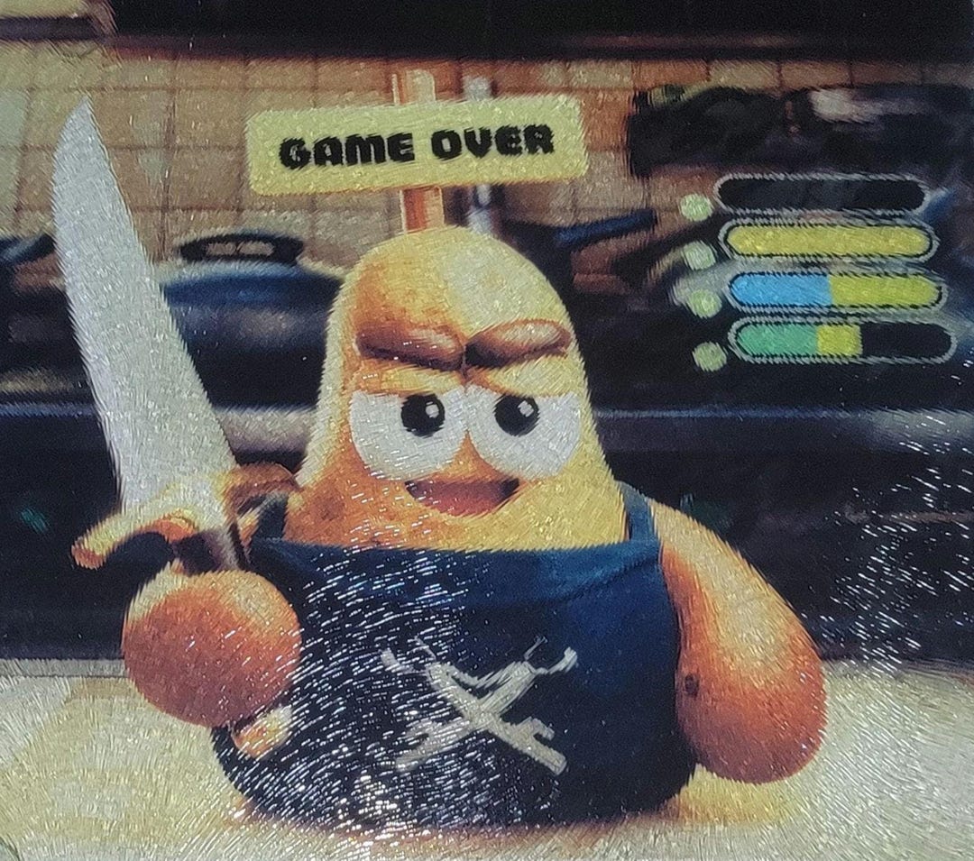 Nugget Warrior: Game Over Glass Cutting Board - Etsy