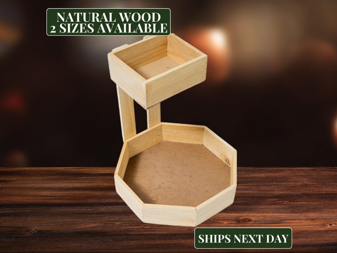 Hexagonal Two Tier Wooden Tray Unique Home Decor,personalized Engraving ...