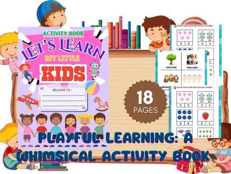 Printable Activity Book Tracing Coloring Kids Preschool Kindergarten ...