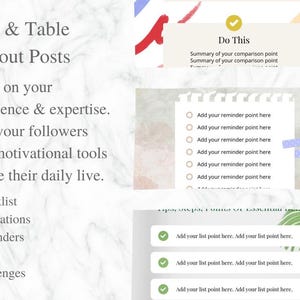 List and Table Layout Instagram Post Canva Templates - Etsy