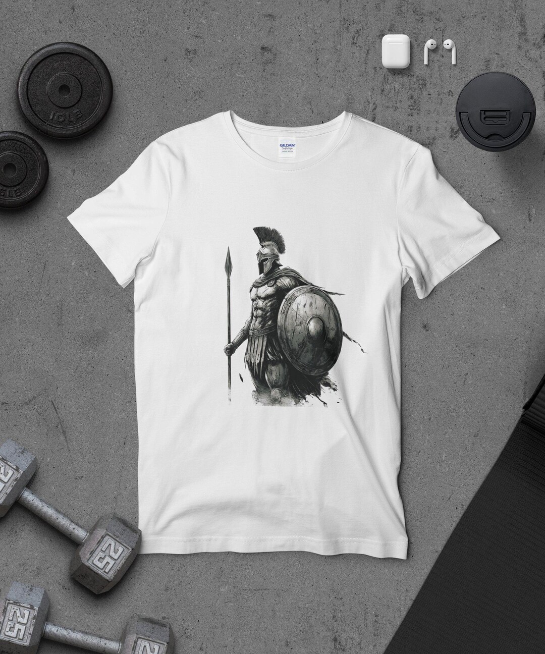 Spartan Warrior T-shirt, Ancient Greek Soldier Shirt, Gladiator Graphic ...