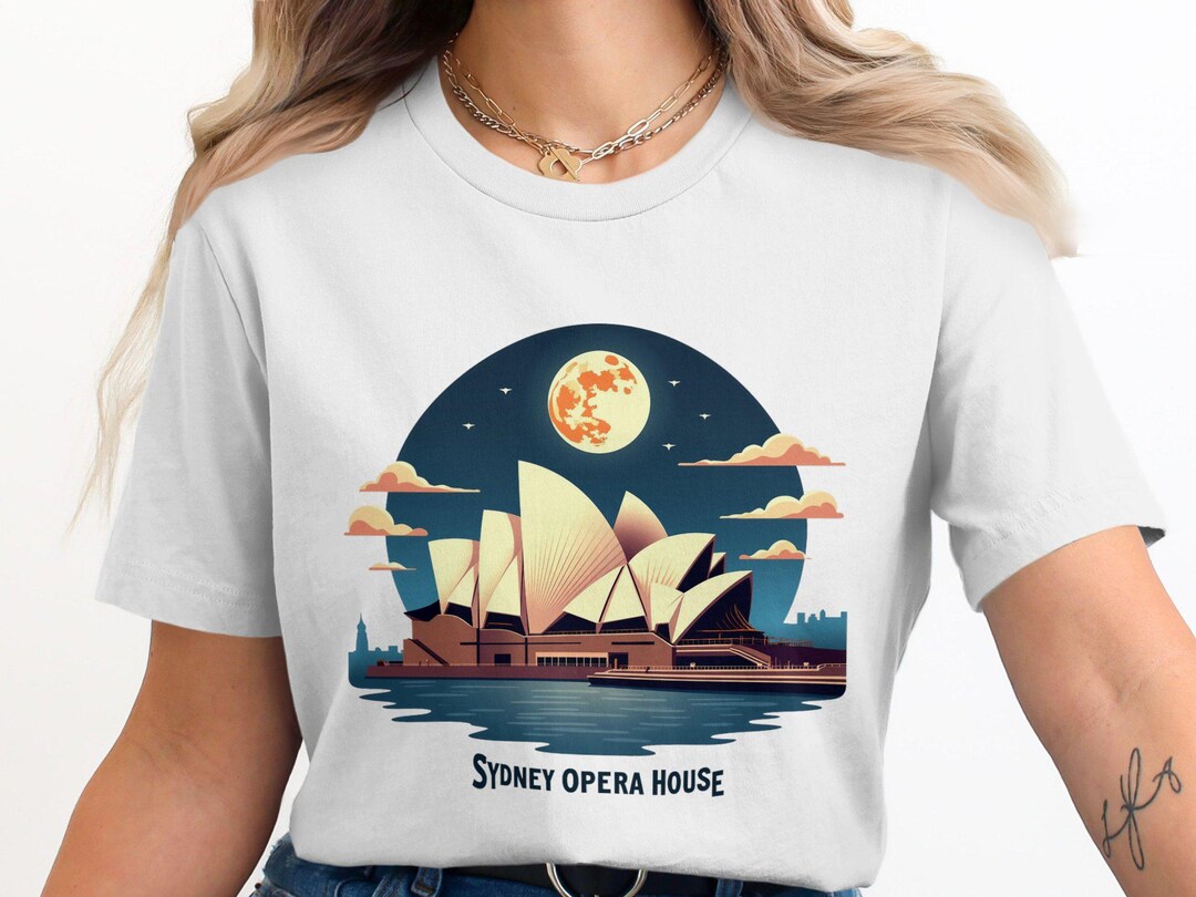 Sydney Opera House Artistic T-shirt, Moonlit Sydney Opera House Graphic ...