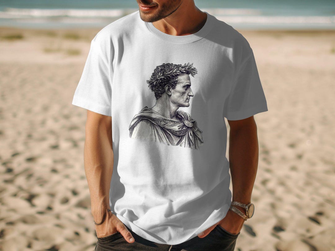 Caesar Graphic Tee, Roman Emperor Illustration Shirt, History Lover ...