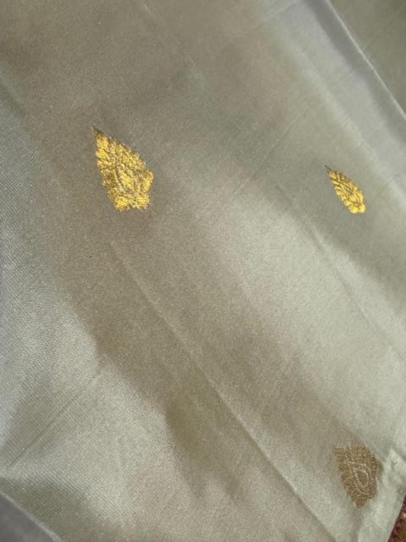 Off-white Kanjivaram Silk Saree - Etsy