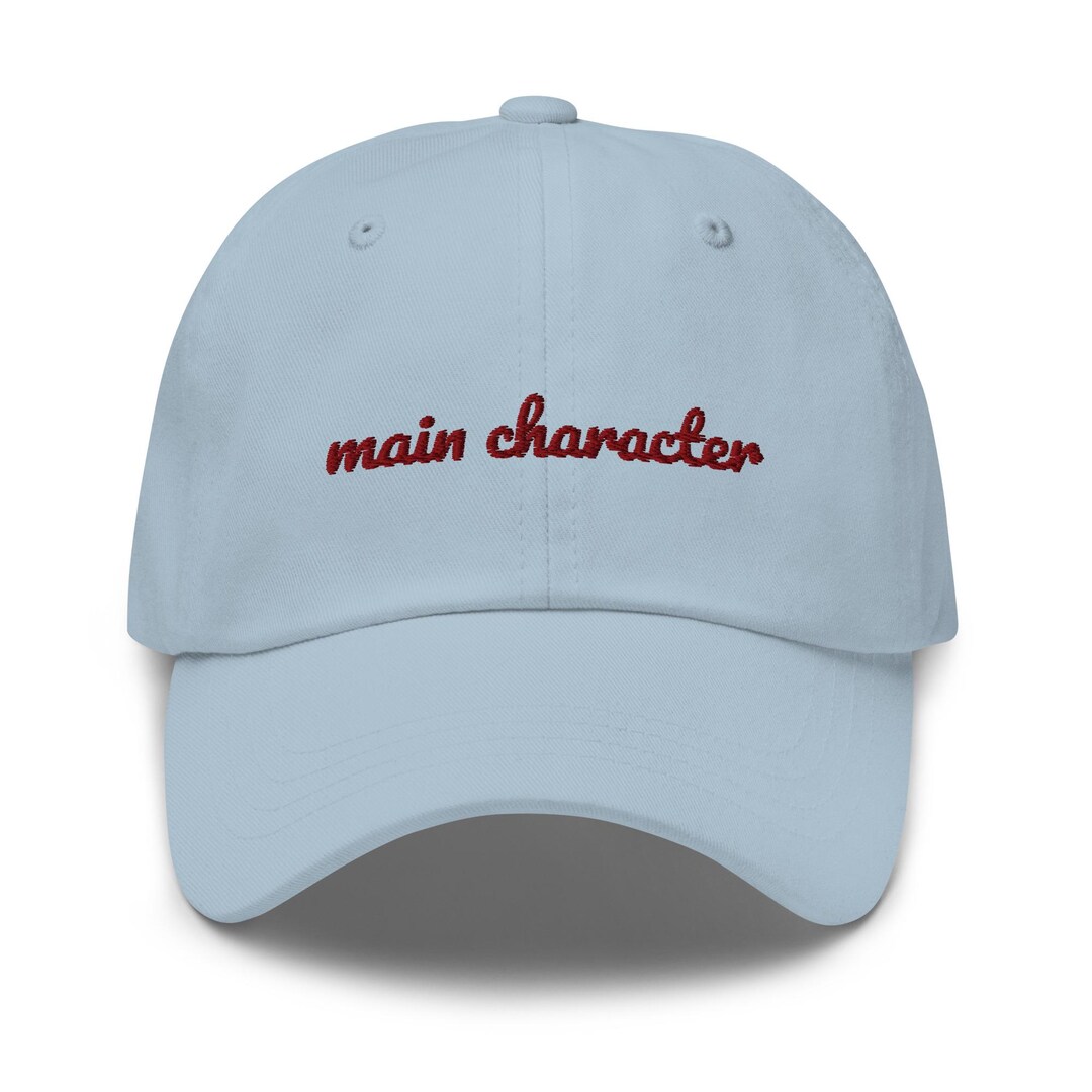 Main Character Embroidered Hat – Aesthetic Baseball Cap, Burgundy ...