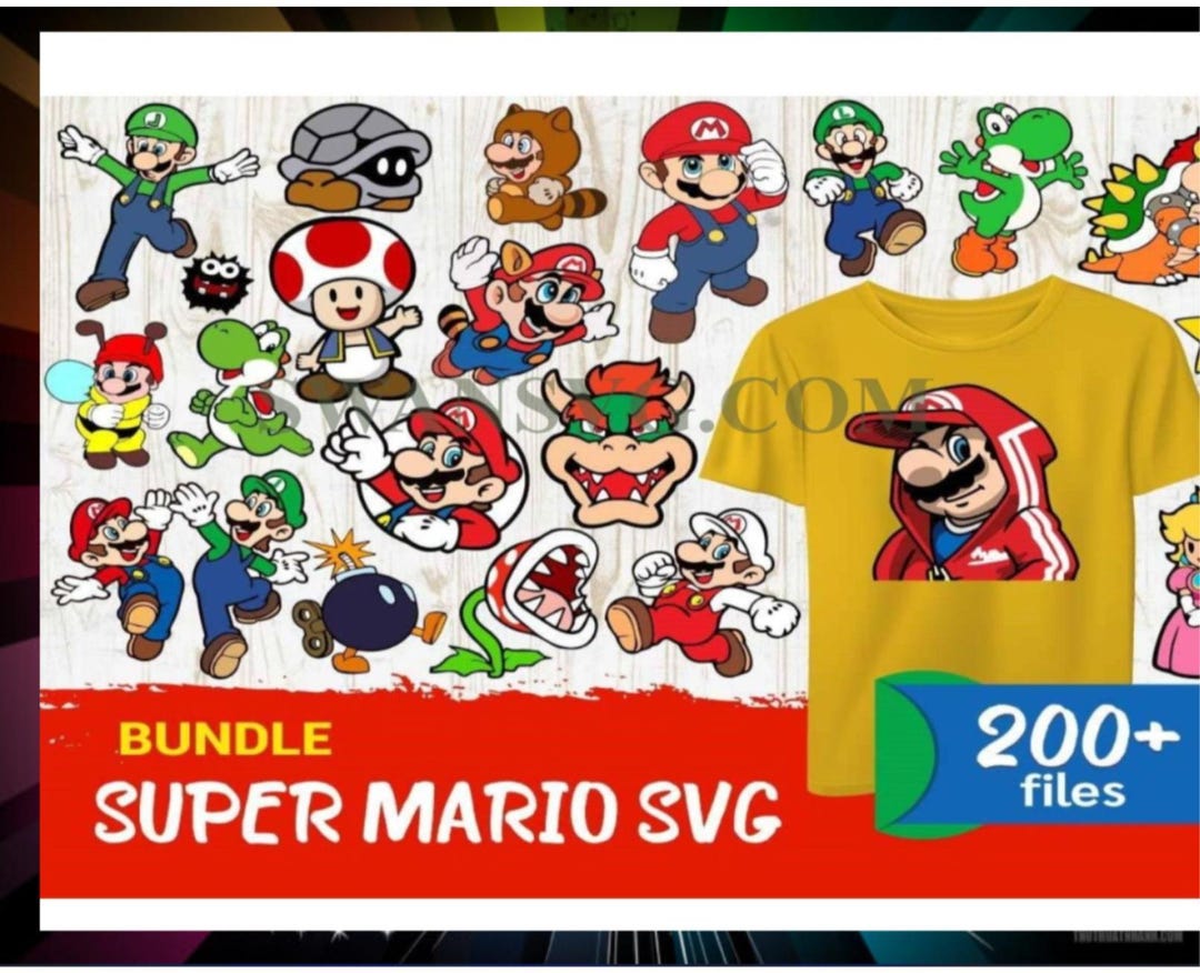 Super Mario SVG Bundle for Cricut and Sublimation, Mario Cut Files ...