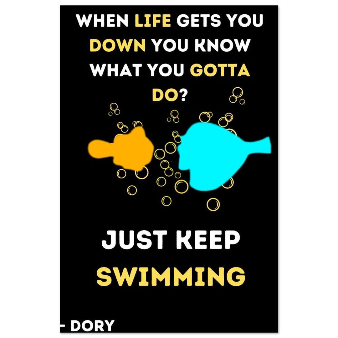 Dory Finding Nemo Motivational Quote Premium Semi-glossy 60x90 Cm ...