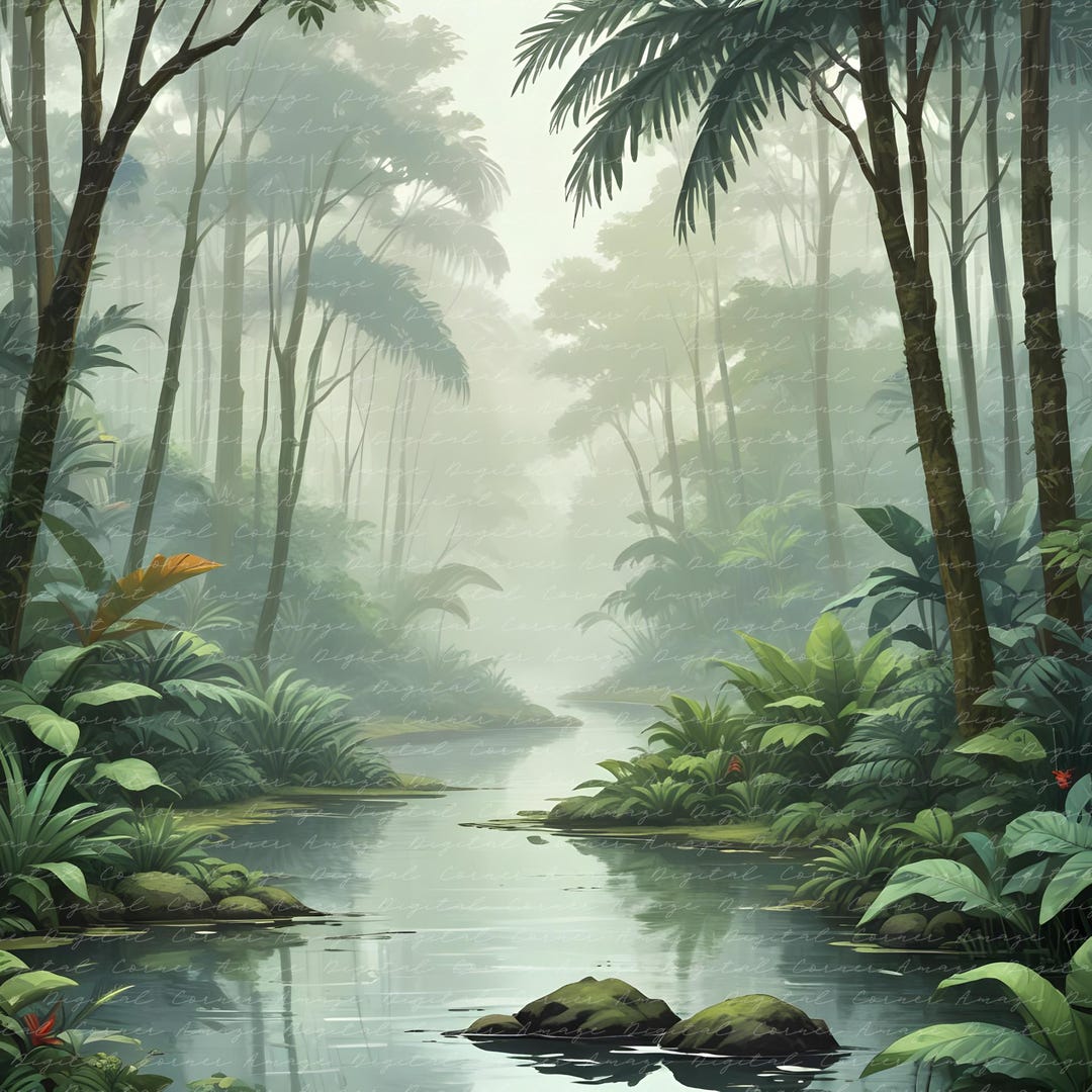 Amazon Rainforest Clipart: Tropical Jungle Watercolor (digital Download ...