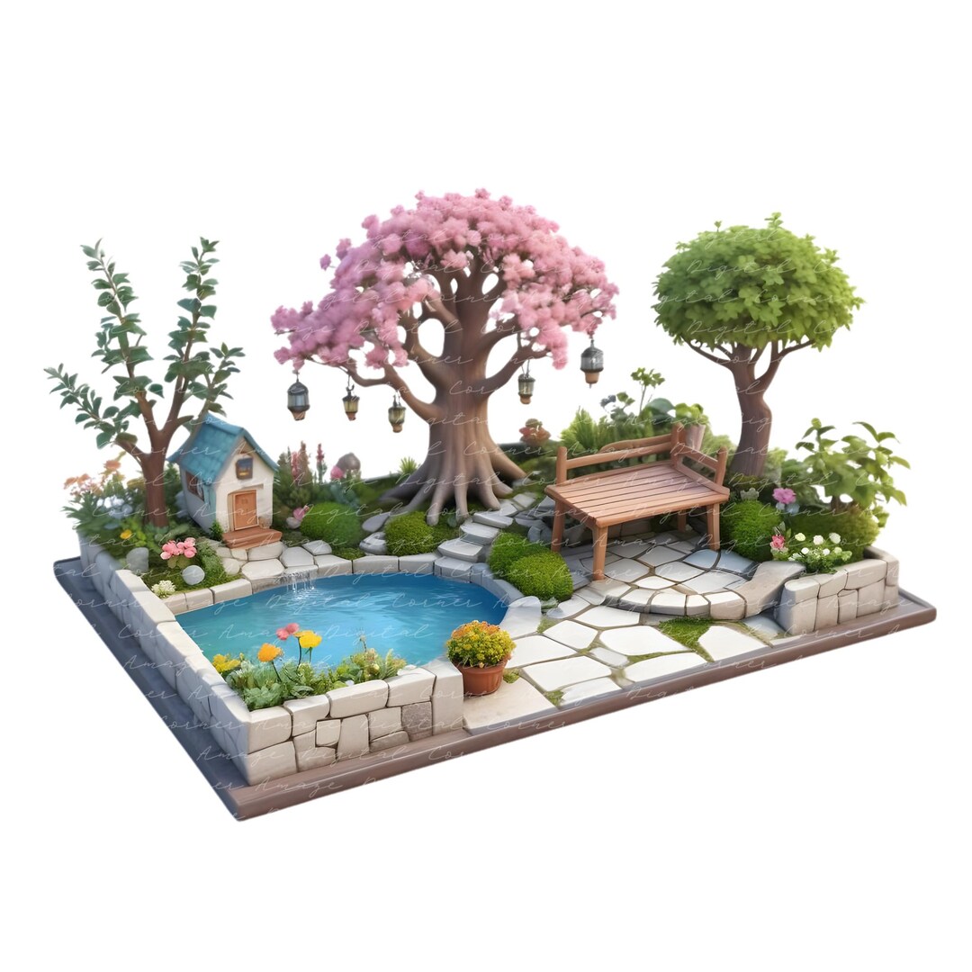 16 PNG, Fairy Miniature Garden Clipart Fantasy Garden, Fairy Garden ...