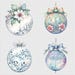 Watercolor Christmas Ornament Clipart: Floral Bauble PNG (digital ...