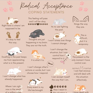 Radical Acceptance Coping Statements (cats!) - Etsy
