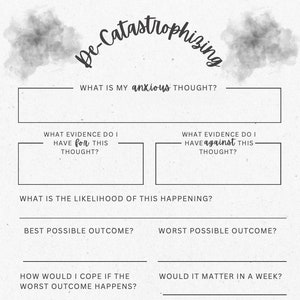 De-catastrophizing Worksheet - Etsy
