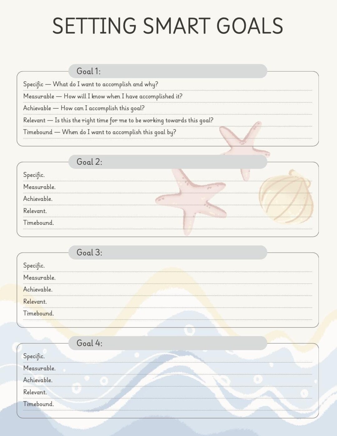 Setting SMART Goals Digital Download - Etsy