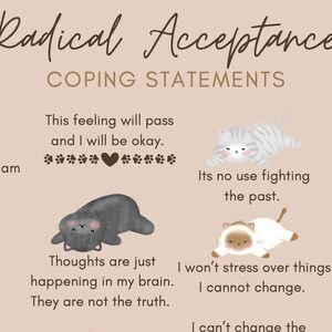 Radical Acceptance Coping Statements (cats!) - Etsy