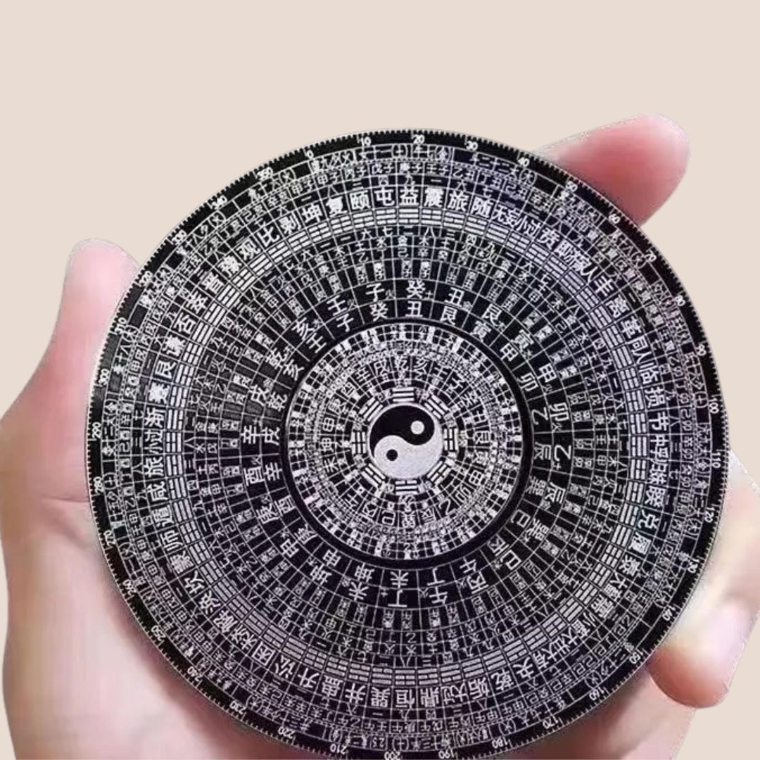 Calming Feng Shui Gif, Portable Metal Luo Pan Spinner, Zodiac and Bagua ...