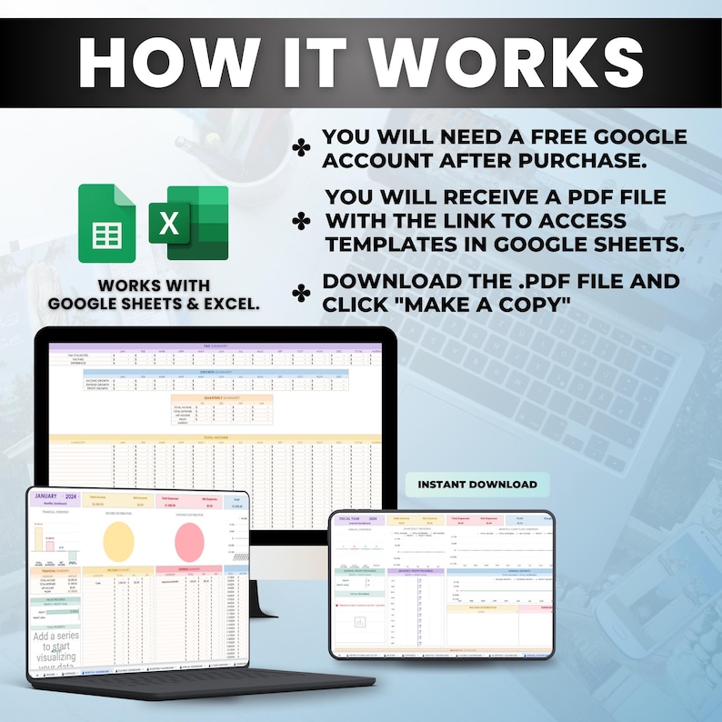 Easy Bookkeeping Spreadsheet for Small Business Profit and Loss, Sales ...