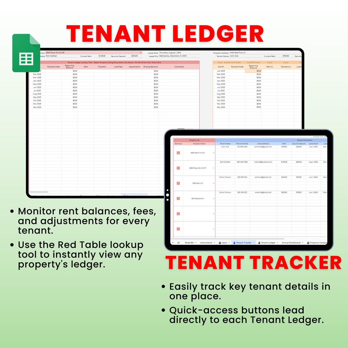 Landlord Rental Property Spreadsheet | Rental Income & Expense Tracker ...