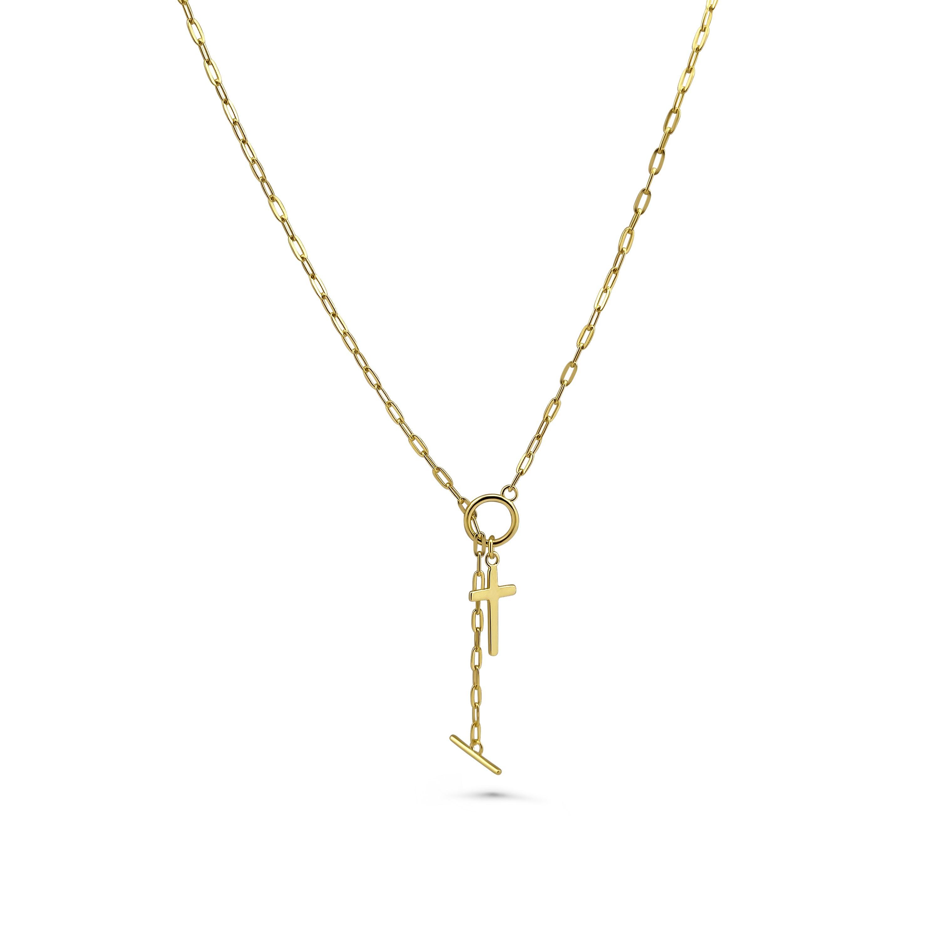 Minimalist Gold Cross Necklace for Women, Sterling Silver Necklace for ...