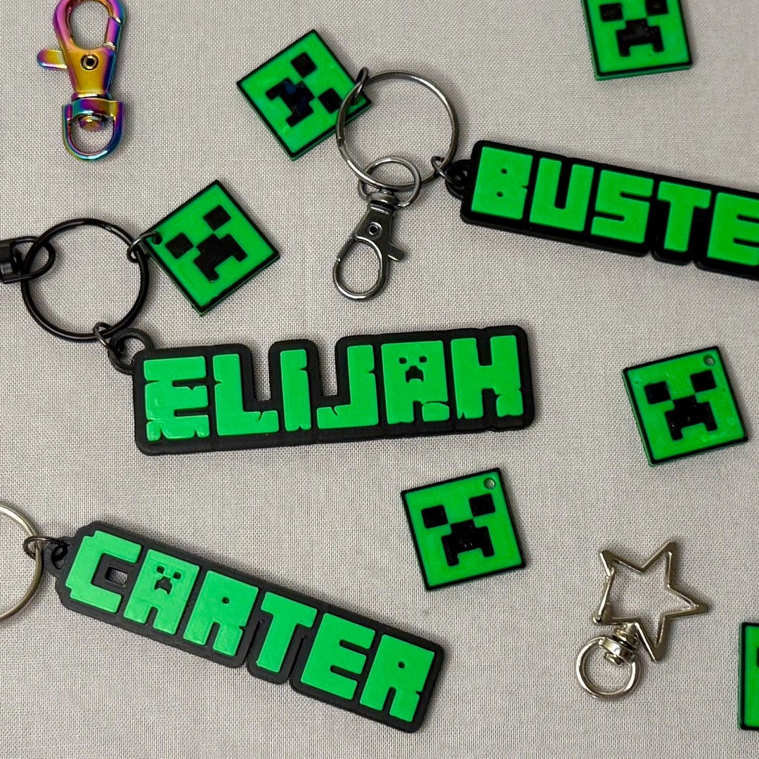Personalized Minecraft Creeper Charm Keychain High Quality 3D Printed ...